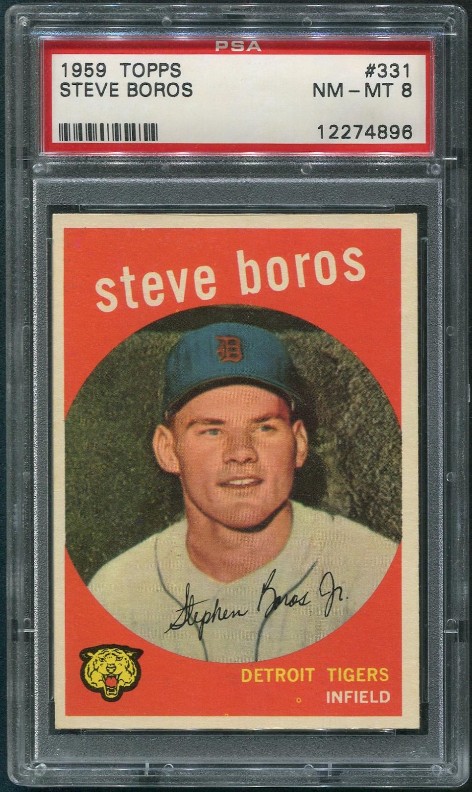 1959 Topps Baseball #331 Steve Boros PSA 8 (NM-MT) | DA Card World