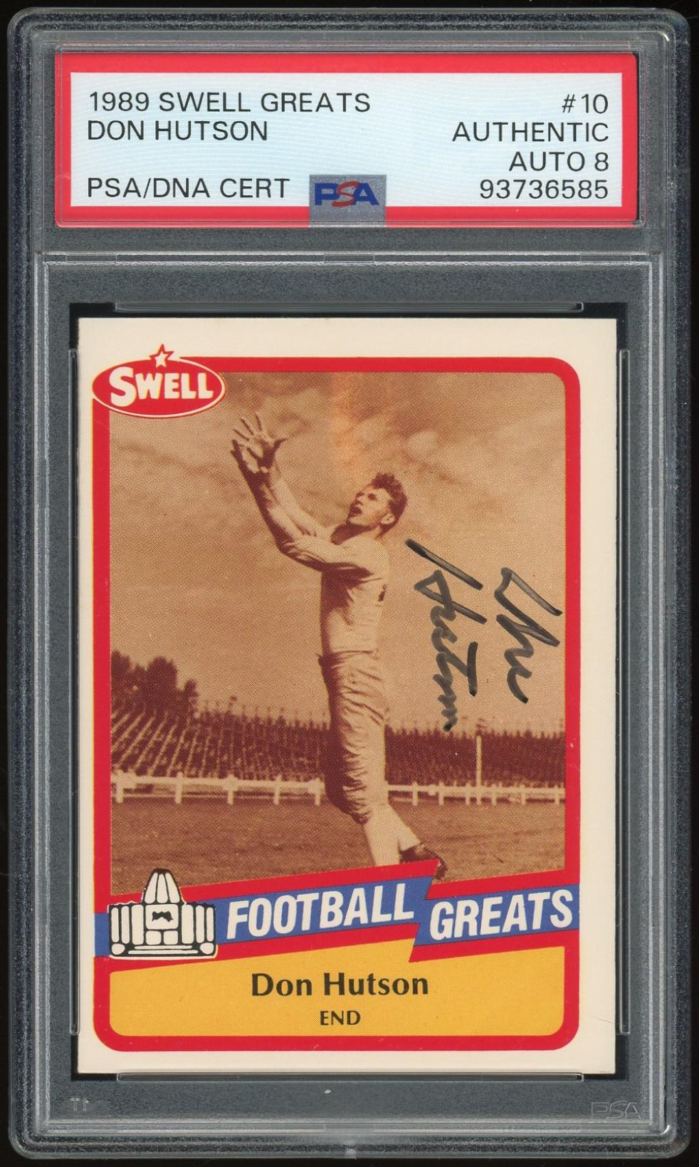 1989 Swell Greats #10 Don Hutson PSA Auto 8 *6585 (Reed Buy) | DA Card ...