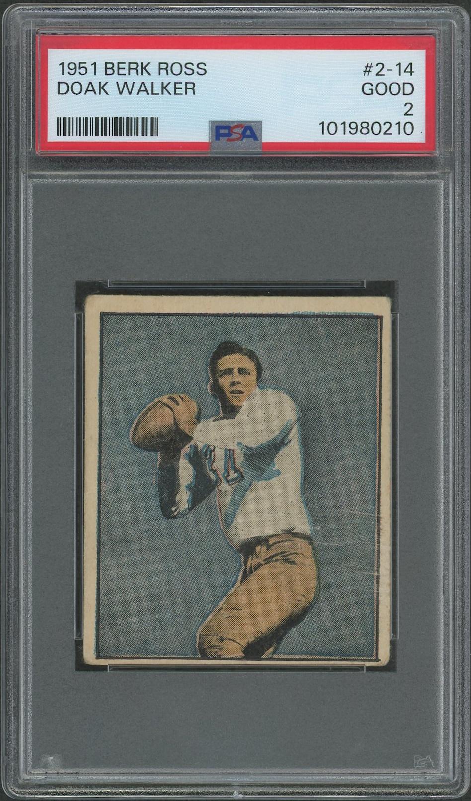 1951 Berk Ross Football #2-14 Doak Walker PSA 2 (GOOD) | DA Card World