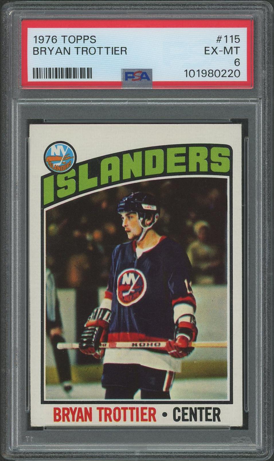 1976/77 Topps Hockey #115 Bryan Trottier Rookie PSA 6 (EX-MT) | DA Card ...
