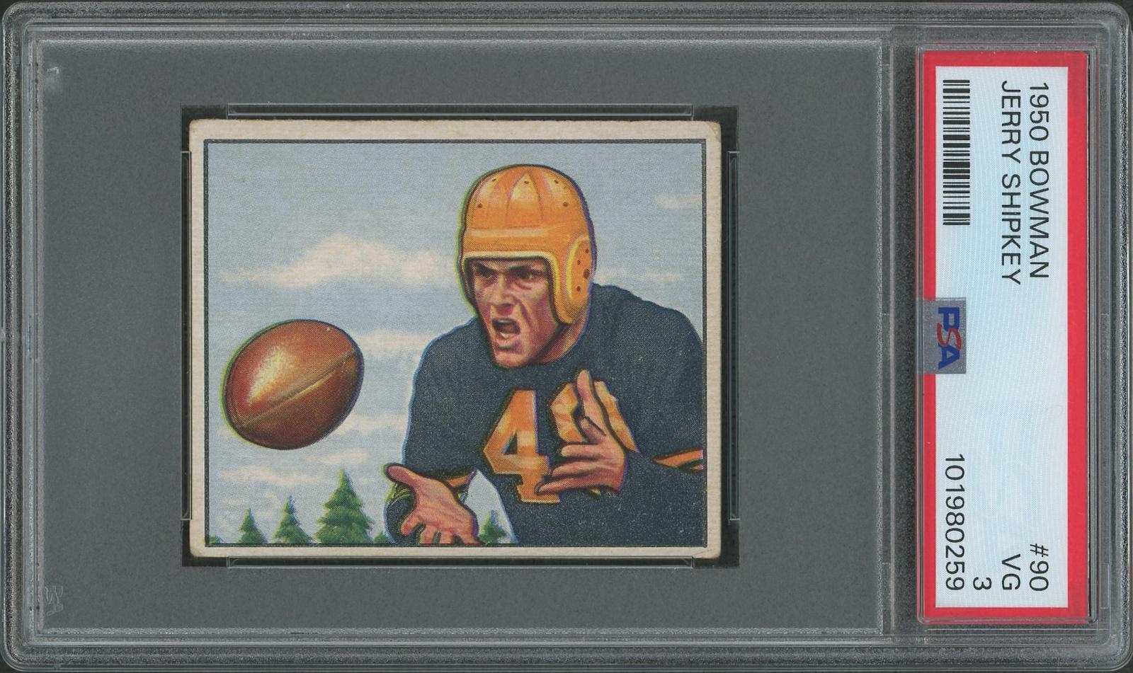 1950 Bowman Football #90 Jerry Shipkey Rookie PSA 3 (VG) | DA Card World