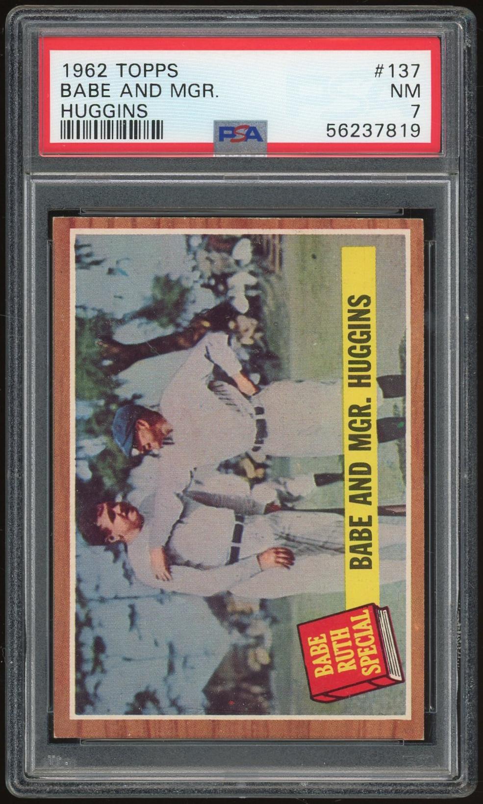 1962 Topps #137 Babe Ruth Babe and Mgr. Huggins PSA 7 *7819 (Reed Buy ...