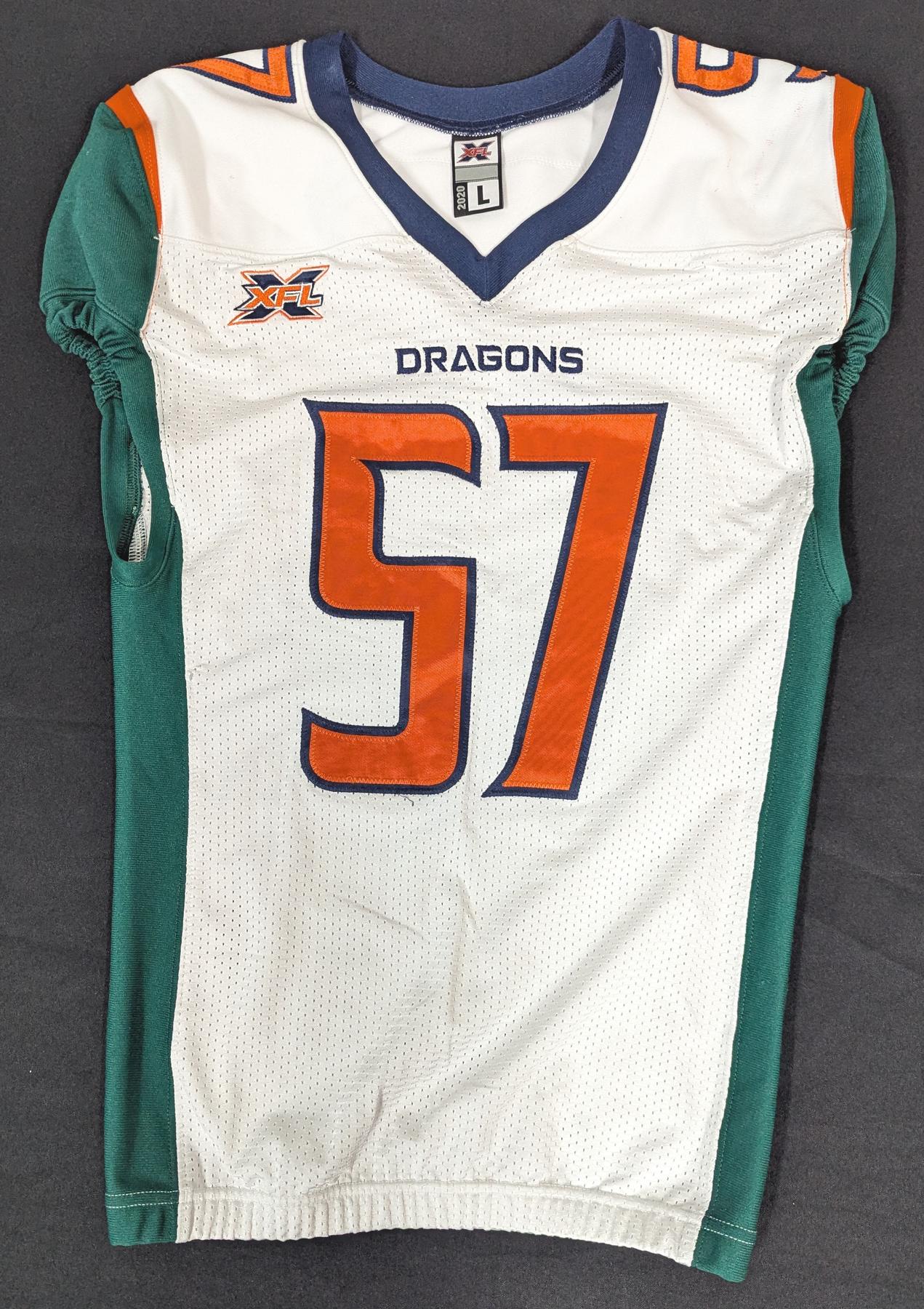 Marcell Frazier 2020 XFL Seattle Dragons Game Used Road Jersey ...