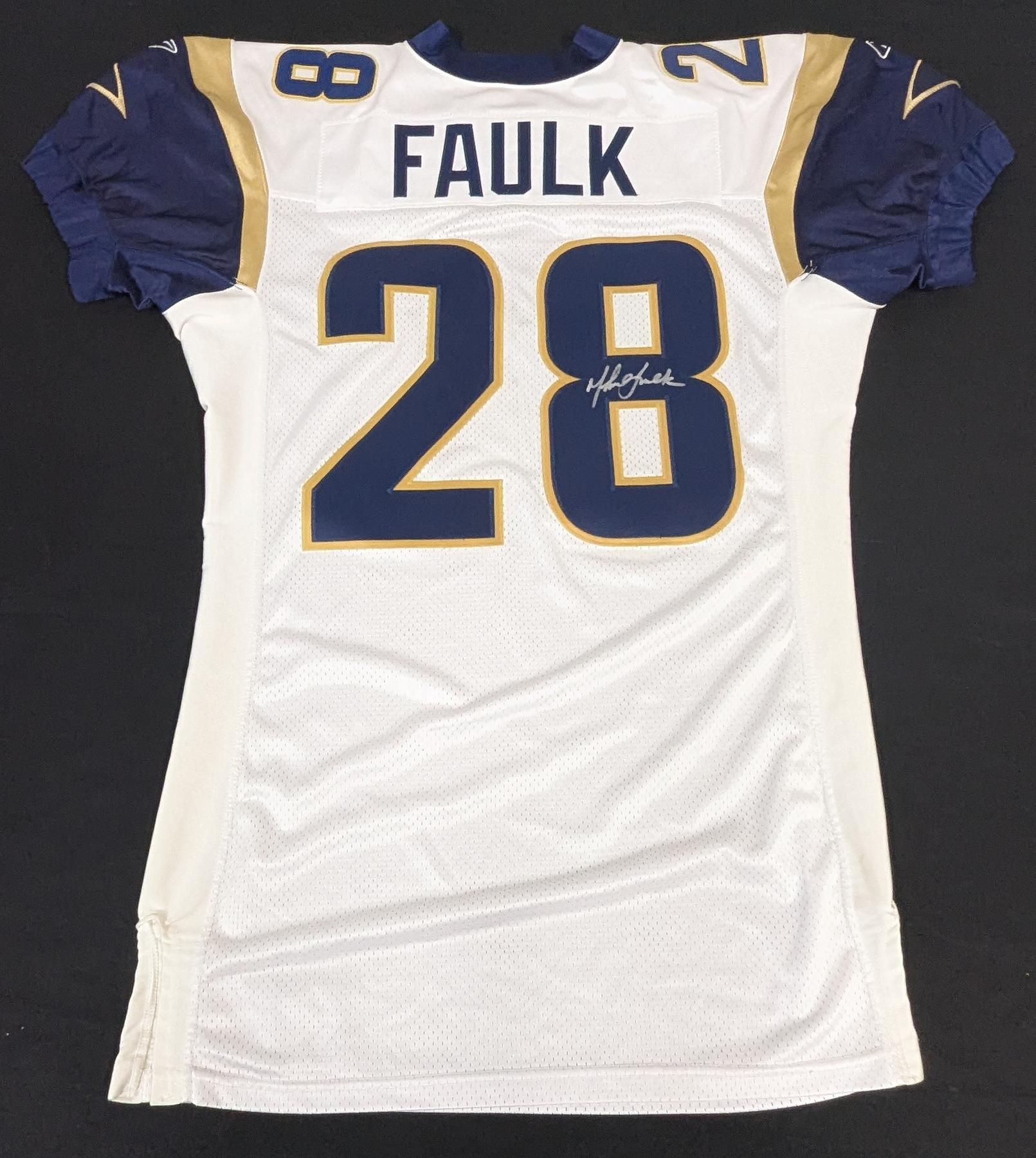 Marshall Faulk 2002 St. Louis Rams Autographed Team Issued Jersey JSA ...