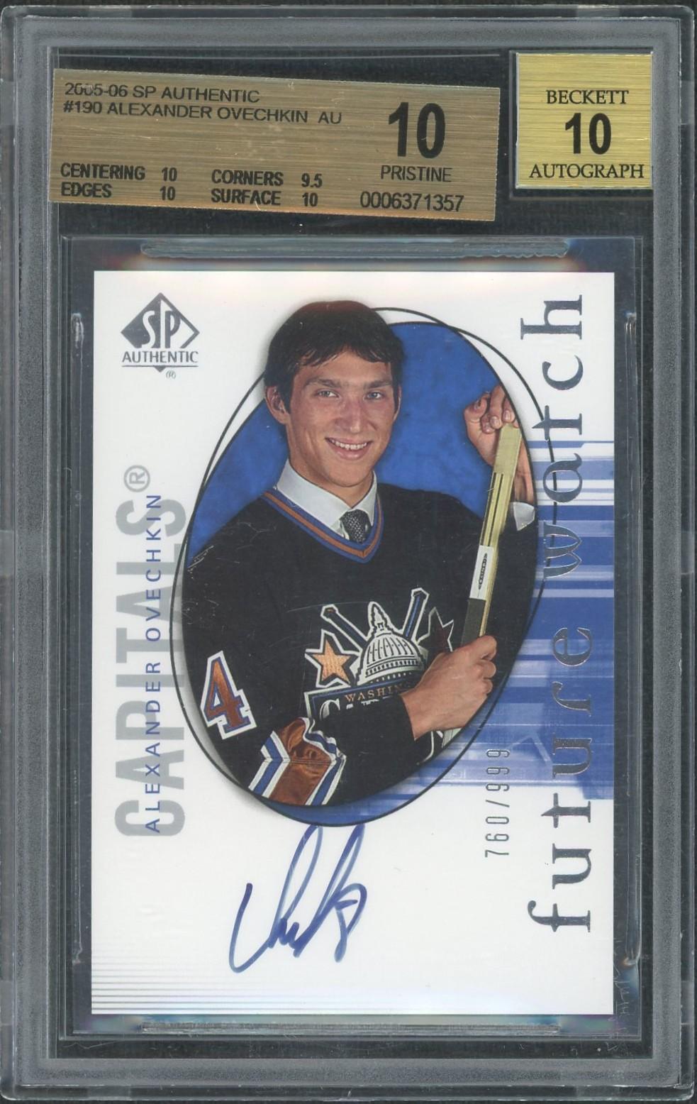 2005/06 SP Authentic Alex Ovechkin Future Watch Auto /999 BGS 10 | DA ...