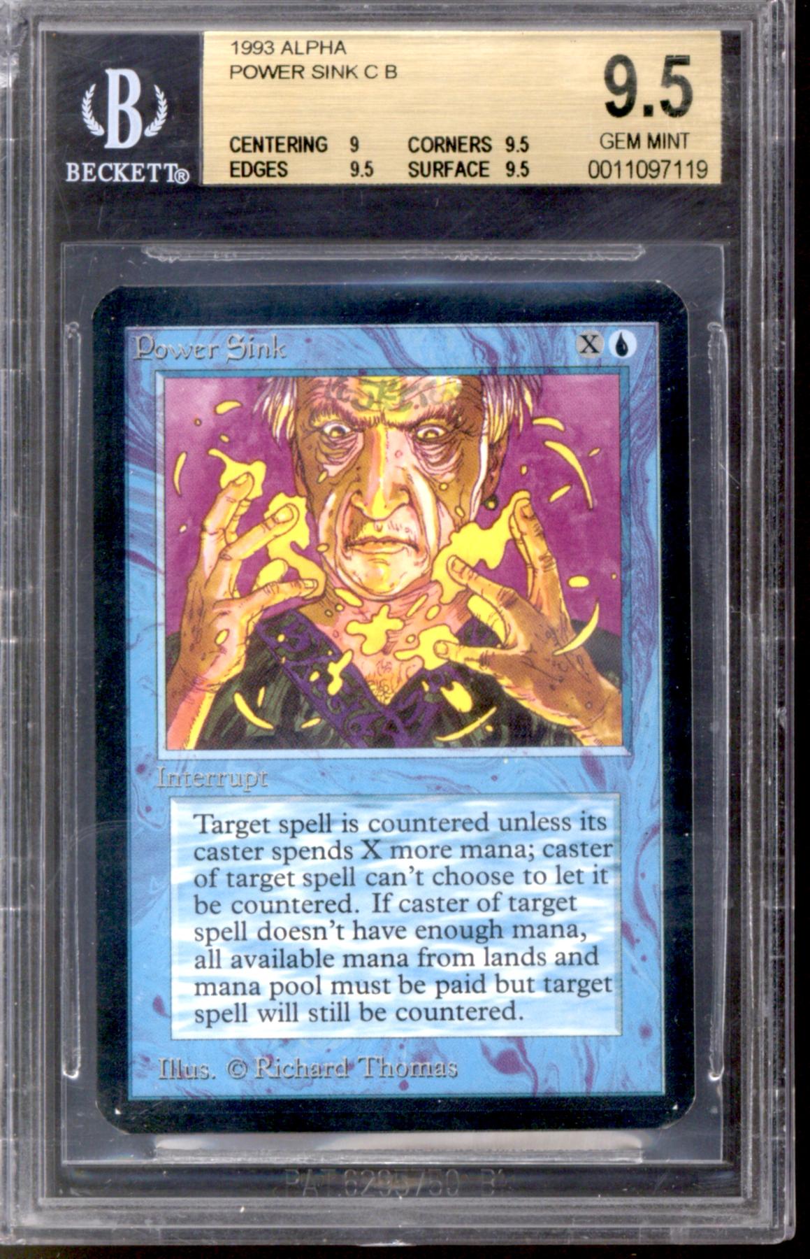 Magic the Gathering Alpha Power Sink BGS 9.5 (9, 9.5, 9.5, 9.5) GEM ...