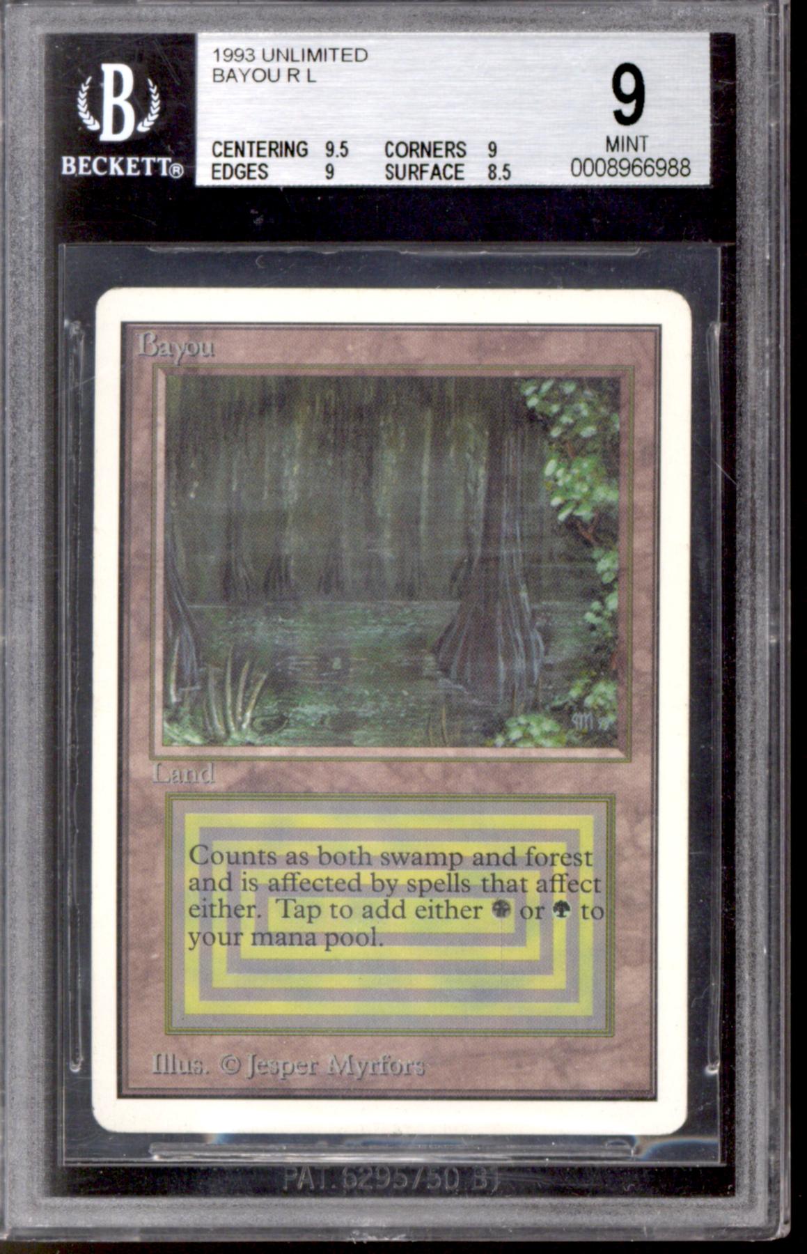 Magic the Gathering Unlimited Bayou BGS 9 (9.5, 9, 9, 8.5) NEAR MINT NM ...