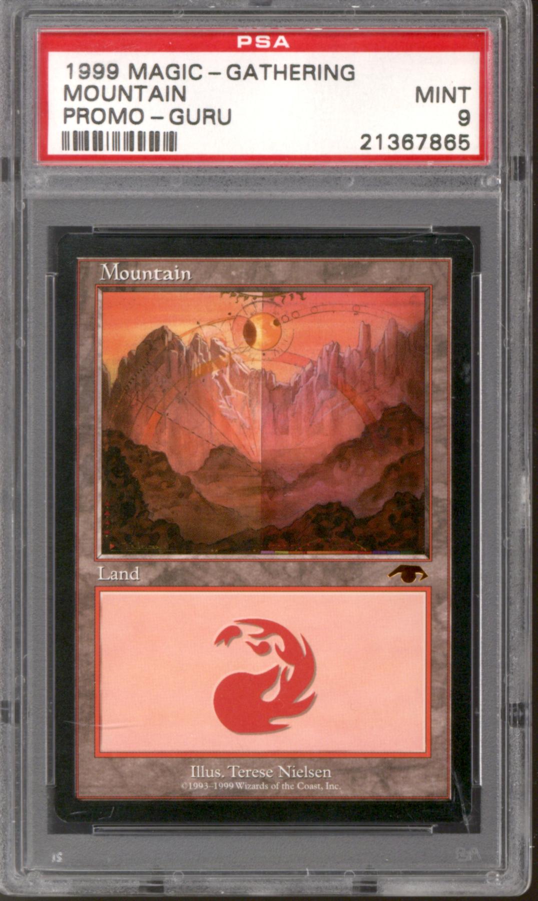 Magic the Gathering Promo GURU Basic Land Mountain PSA 9 | DA Card World
