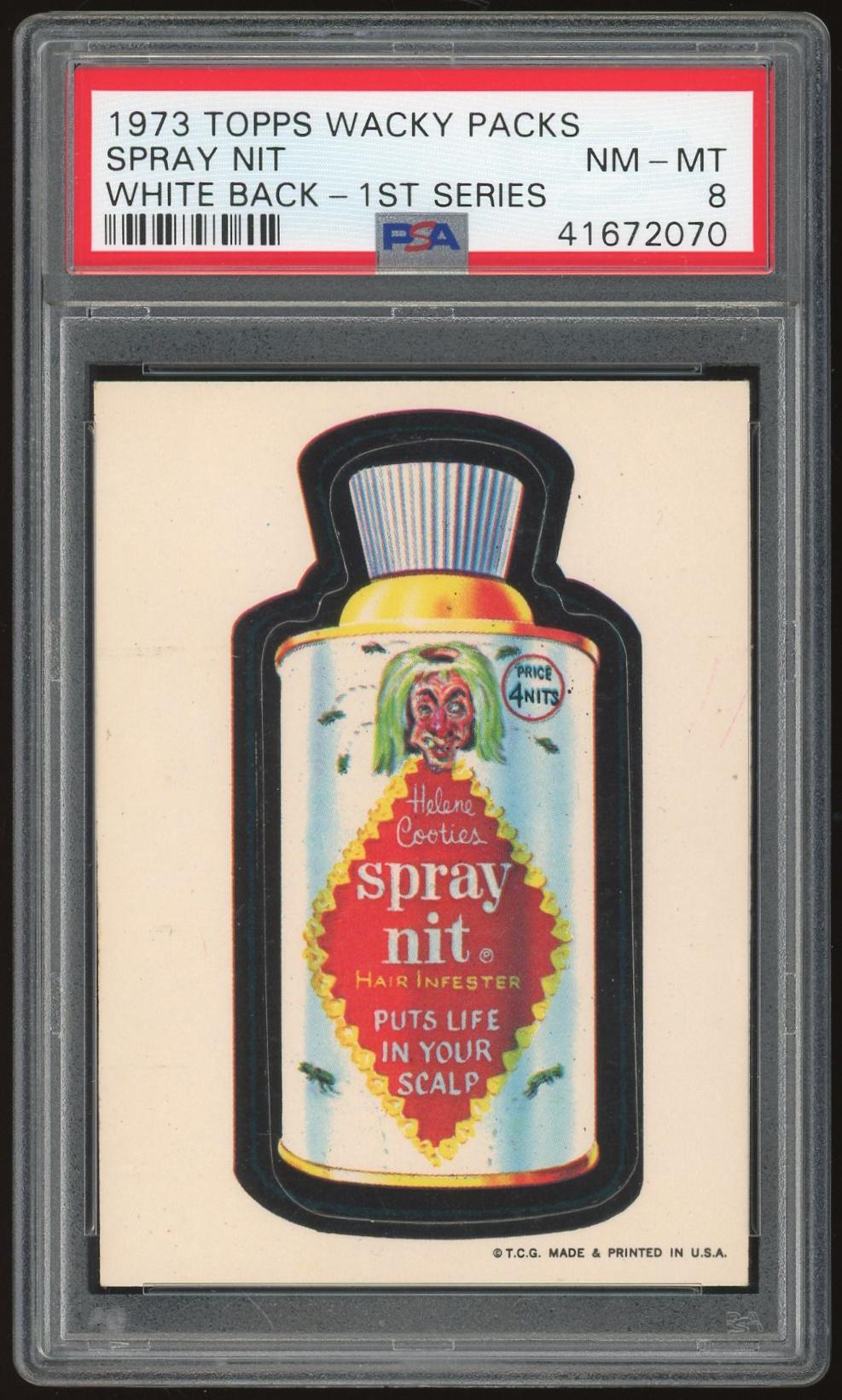 1973 Topps Wacky Packages Spray Nit 1st Series White Back PSA 8 *2070 ...
