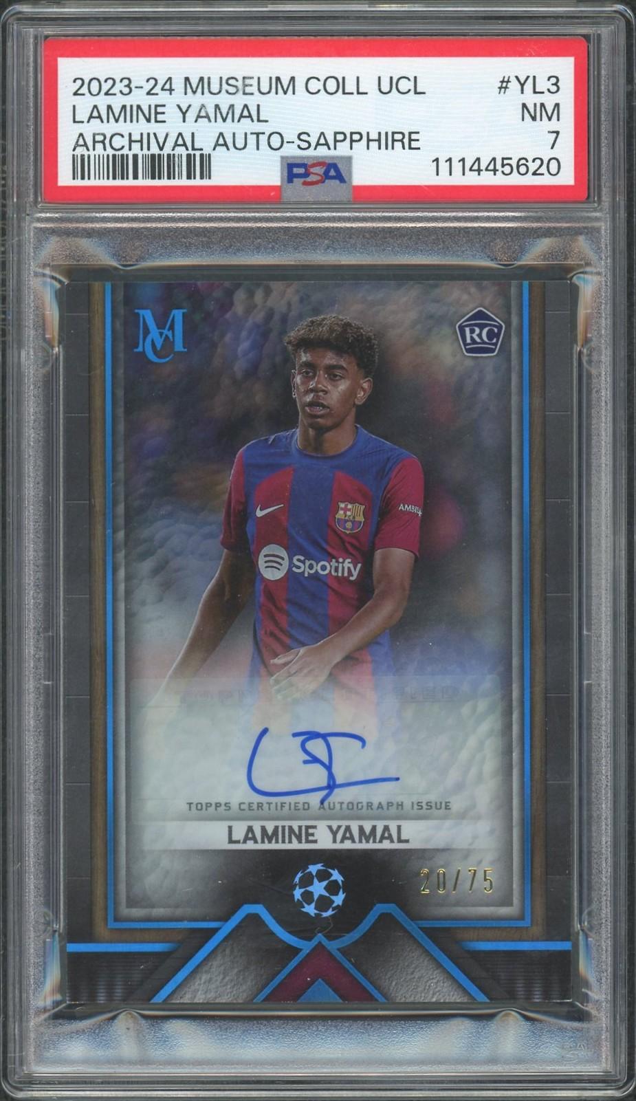 2023/24 Topps Museum Sapphire Lamine Yamal Auto #YL3 #/75 PSA 7 | DA ...