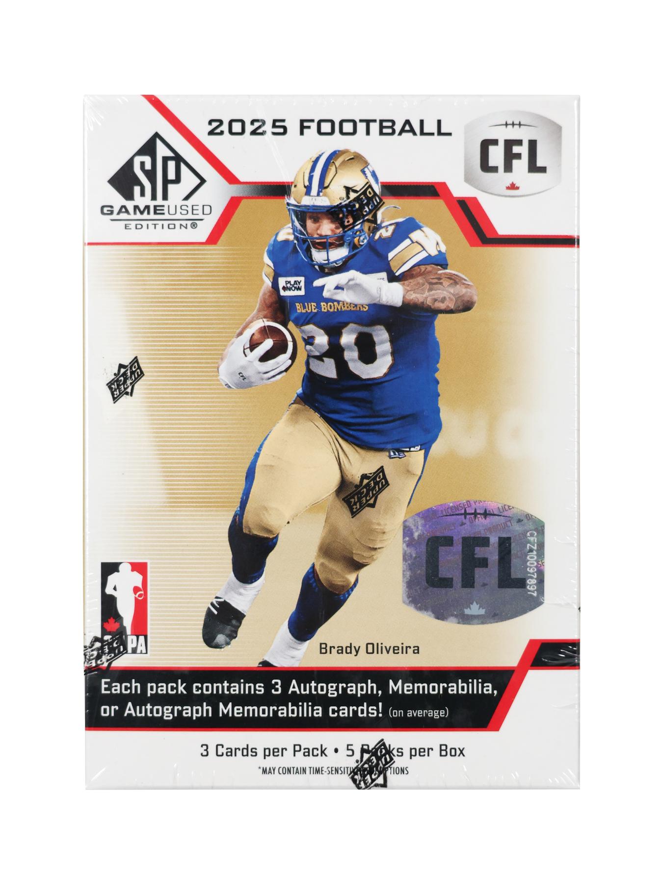 2025 Upper Deck CFL SP Game Used Football Hobby Box | DA Card World