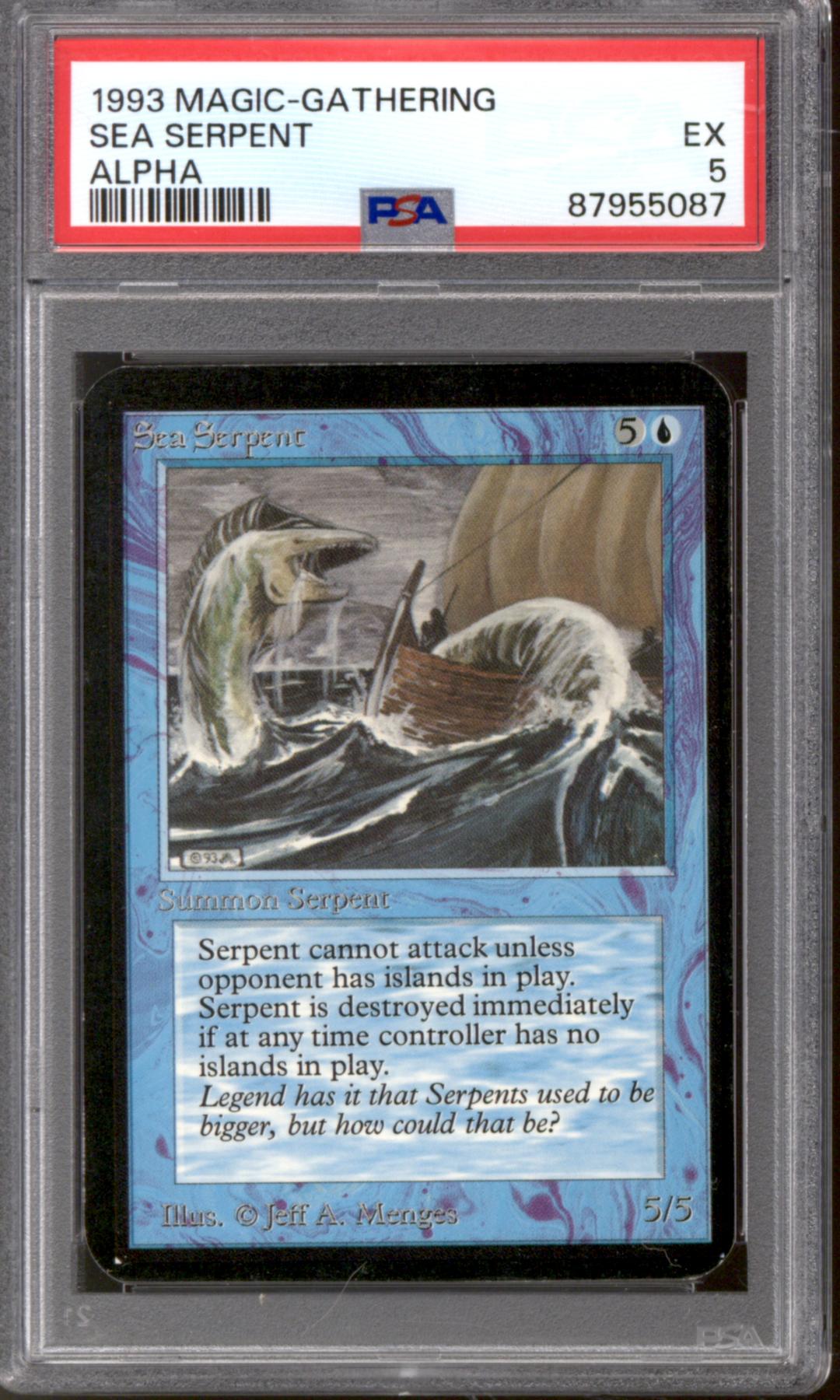 Magic the Gathering Alpha Sea Serpent PSA 5 LIGHTLY PLAYED LP | DA Card ...