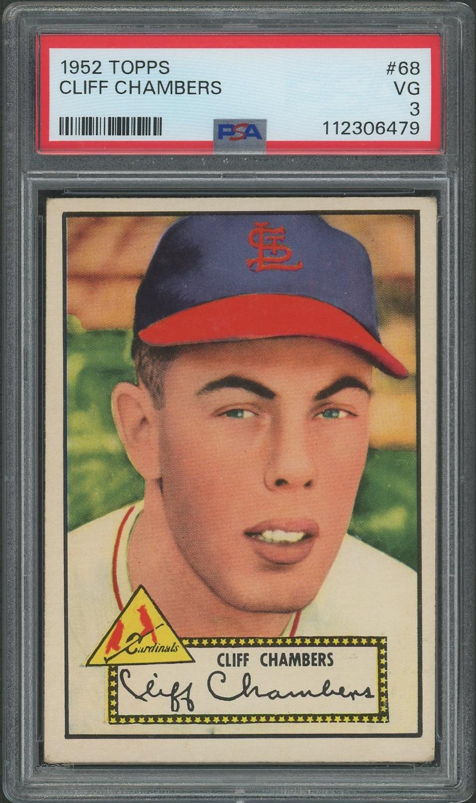 1952 Topps Baseball #68 Cliff Chambers PSA 3 (VG) | DA Card World