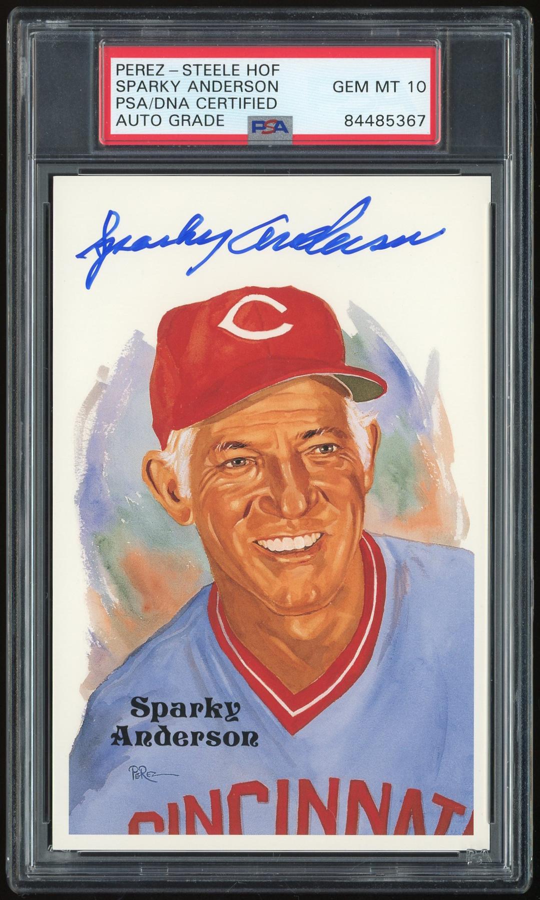 Sparky Anderson Autographed Perez-Steele PSA/DNA Auto 10 *5367 (Reed ...
