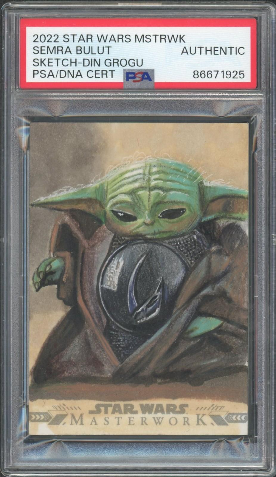 2022 Topps Star Wars Masterworks Din Grogu Sketch Semra Bulut PSA ...