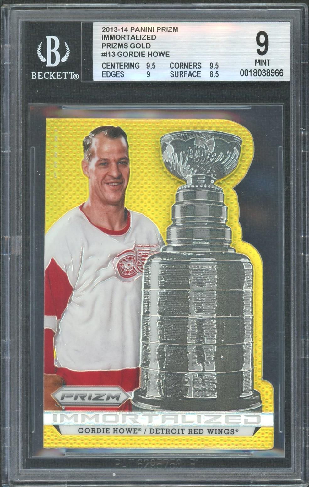 2013-14 Panini Prizm Gordie Howe Immortalized Gold /10 BGS 9 | DA Card ...