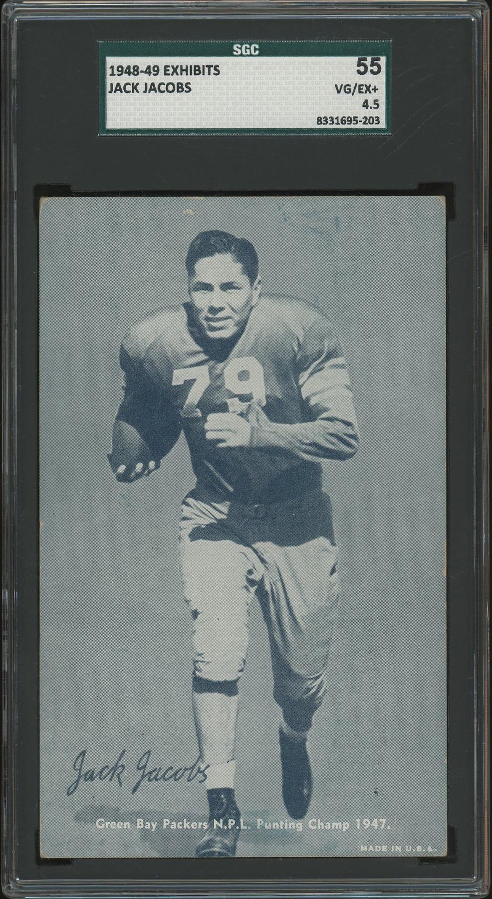 1948-49 Exhibits Football #W468 Jack Jacobs SGC 4.5 (VG-EX+) | DA Card ...