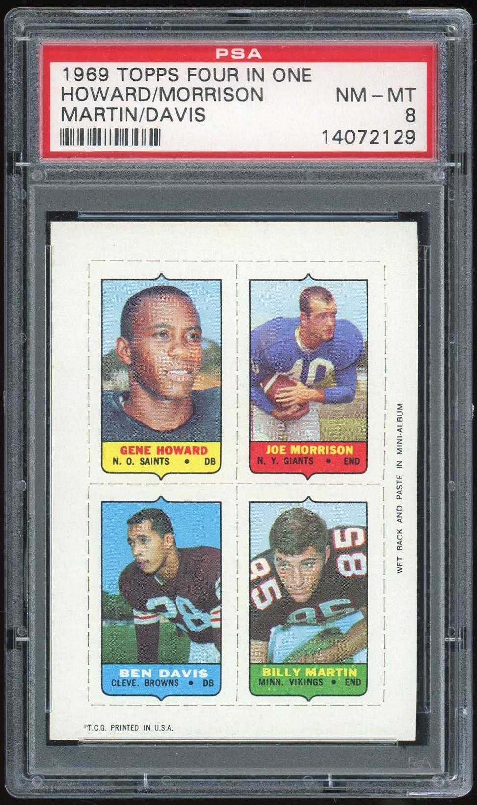 1969 Topps Four in One Howard/Morrison/Martin/Davis PSA 8 *2129 (Reed ...
