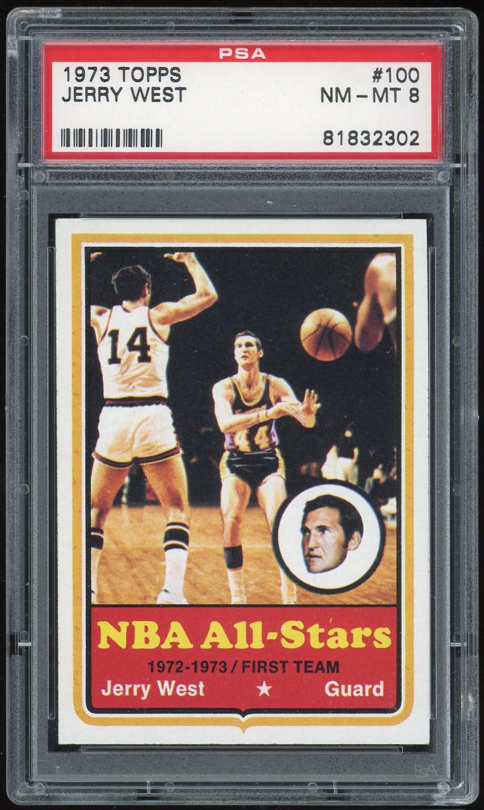 1973/74 Topps #100 Jerry West AS PSA 8 *2302 (Reed Buy) | DA Card World