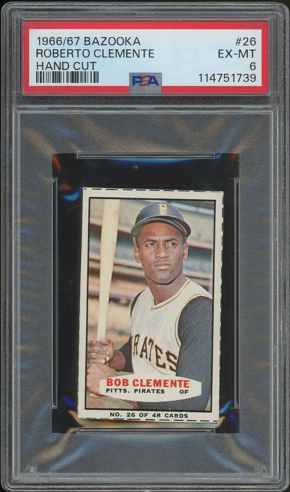 1966 Bazooka Baseball #26 Roberto Clemente Hand Cut PSA 6 (EX-MT) | DA ...