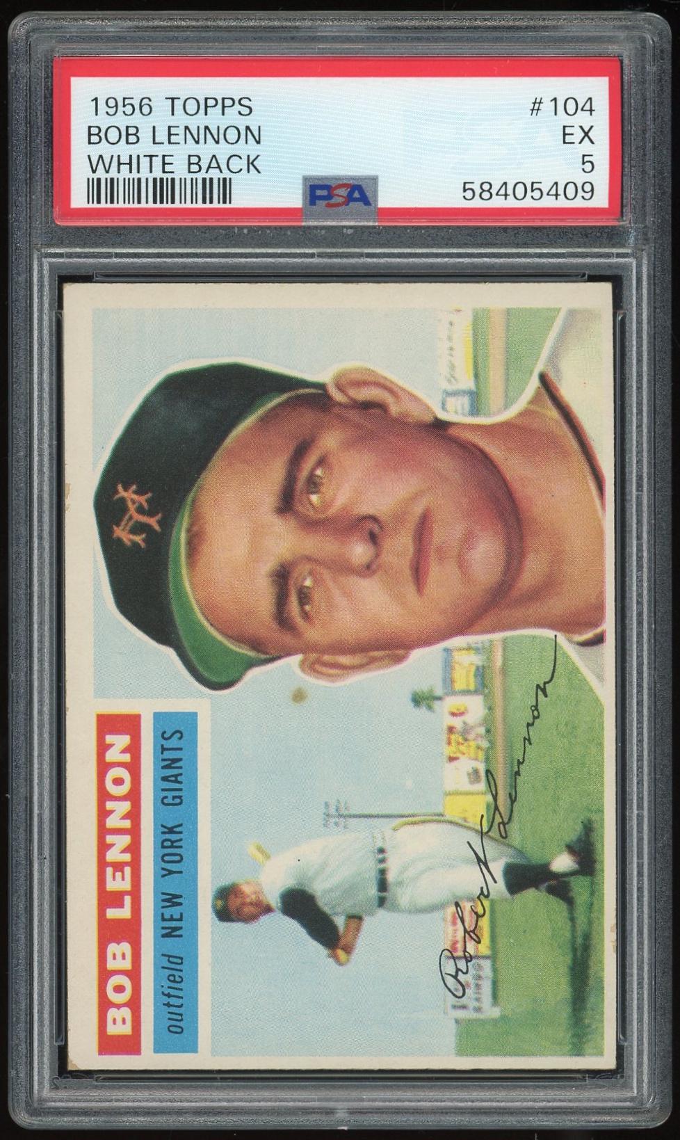 1956 Topps #104 Bob Lennon WB PSA 5 *5409 (Reed Buy) | DA Card World