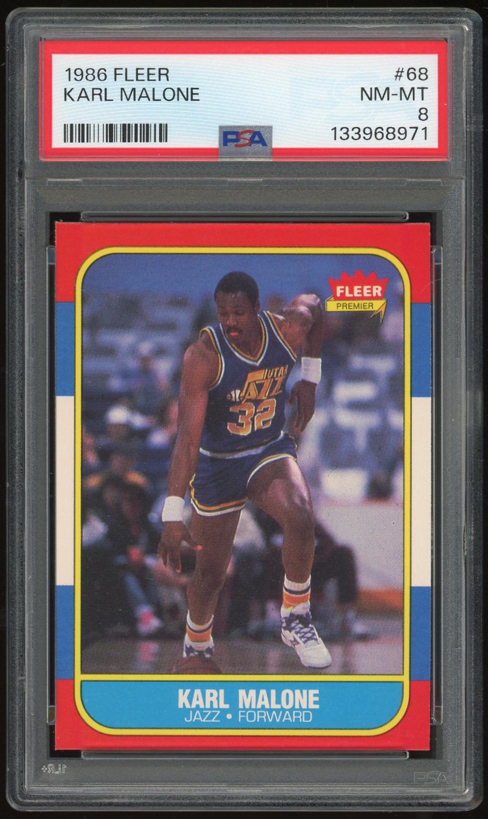 1986/87 Fleer #68 Karl Malone RC PSA 8 *8971 (Reed Buy) | DA Card World