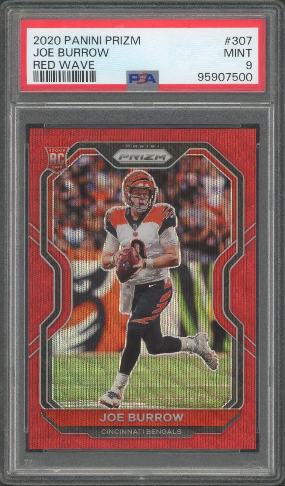 2020 Panini Prizm Joe Burrow Red Wave /149 #307 Rookie PSA 9 | DA Card ...