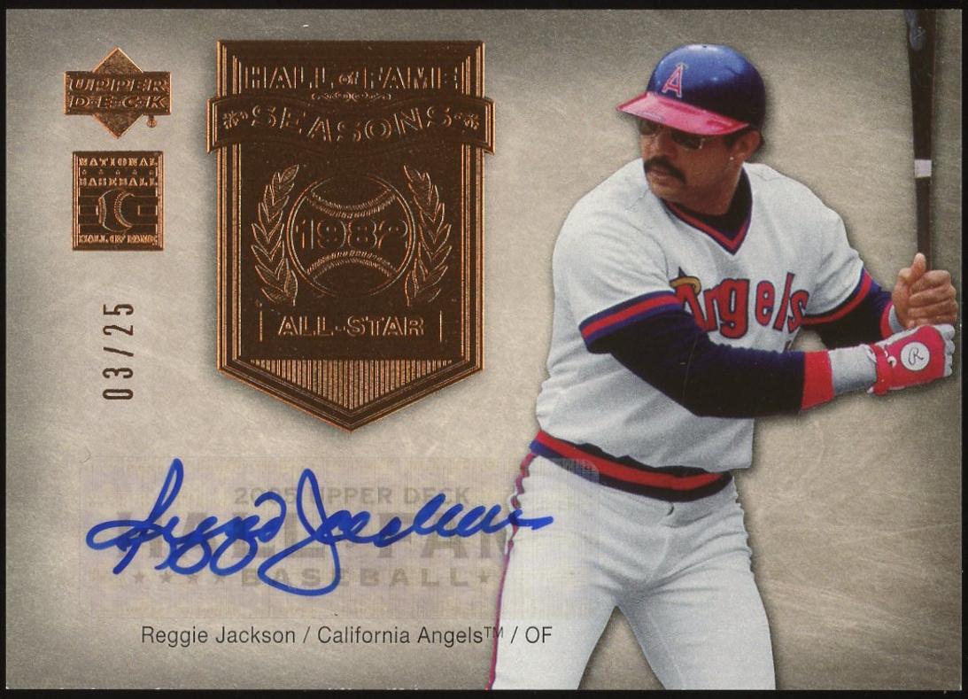 2005 UD Hall of Fame Seasons Autograph #HFSRJ3 Reggie Jackson Angels ...