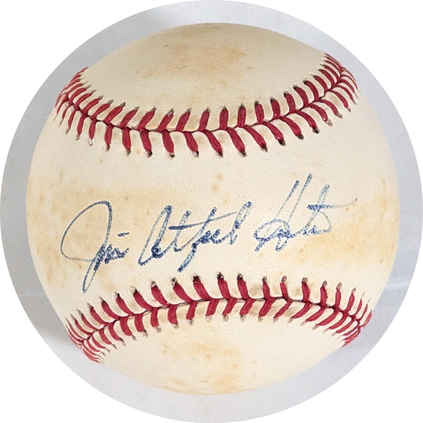 Jim "Catfish" Hunter Autographed AL Brown Baseball JSA CK18331 (Reed ...