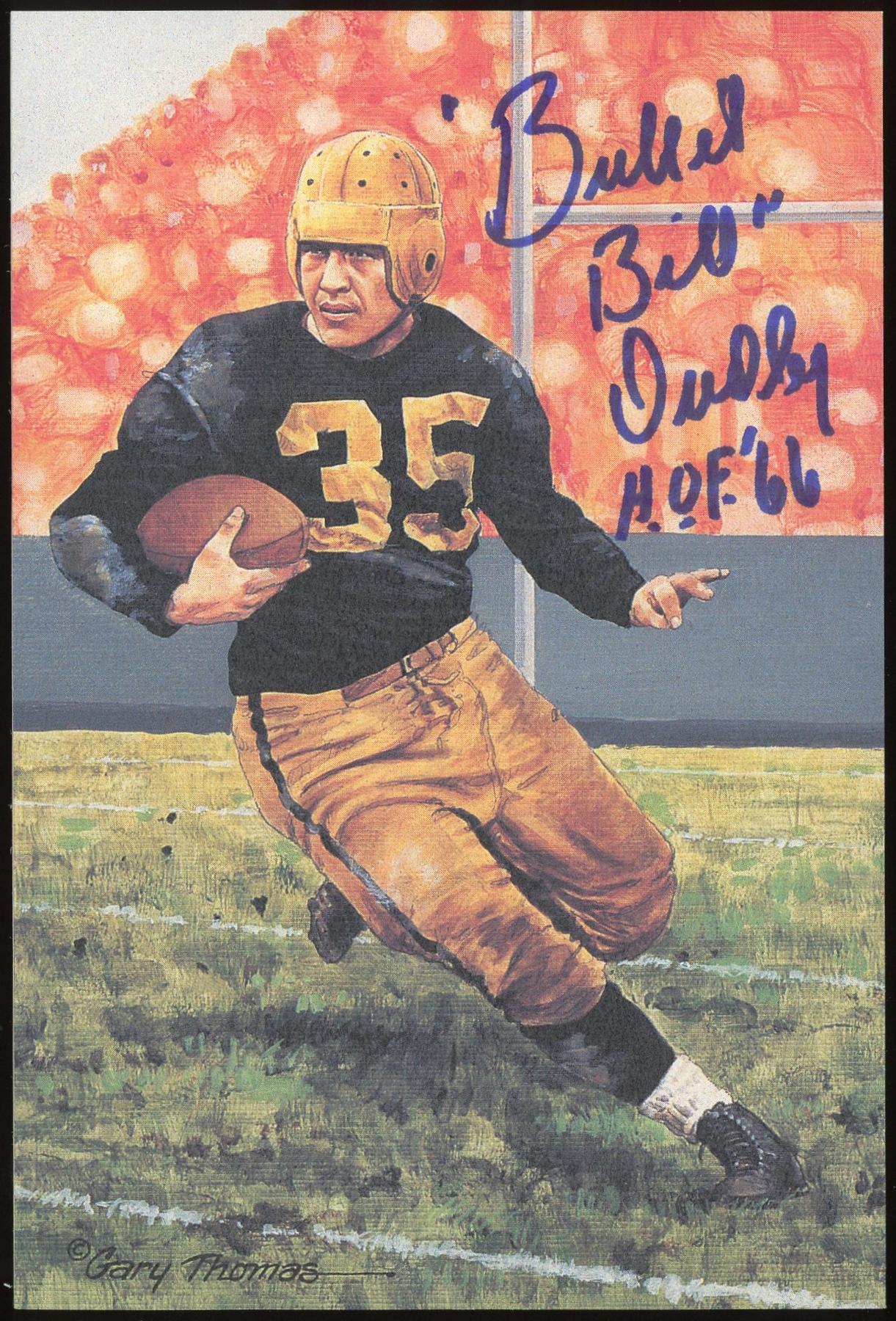 "Bullet" Bill Dudley Autographed Goal Line Art Card (HOF 66) JSA ...