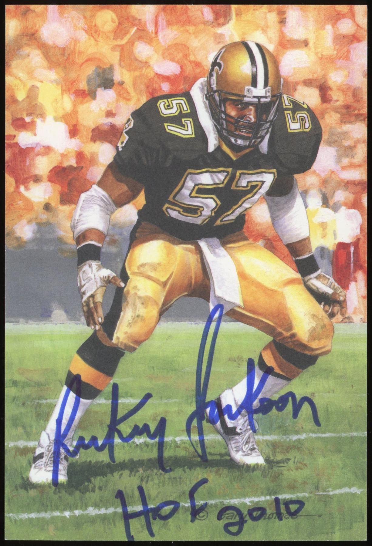 Rickey Jackson Autographed Goal Line Art Card (HOF 2010) JSA CK72722 ...