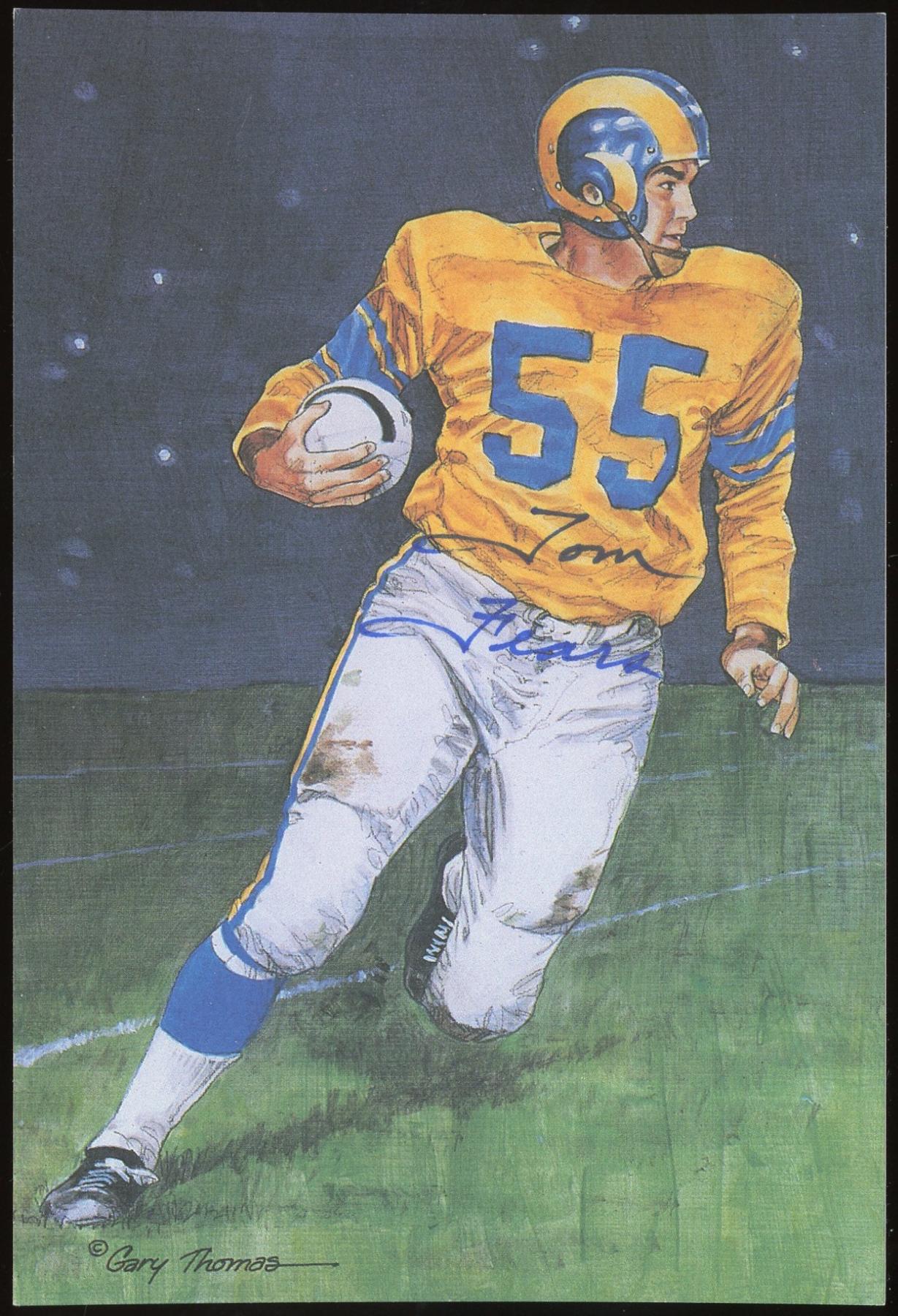 Tom Fears Autographed Goal Line Art Card JSA CK72753 (Reed Buy) | DA ...