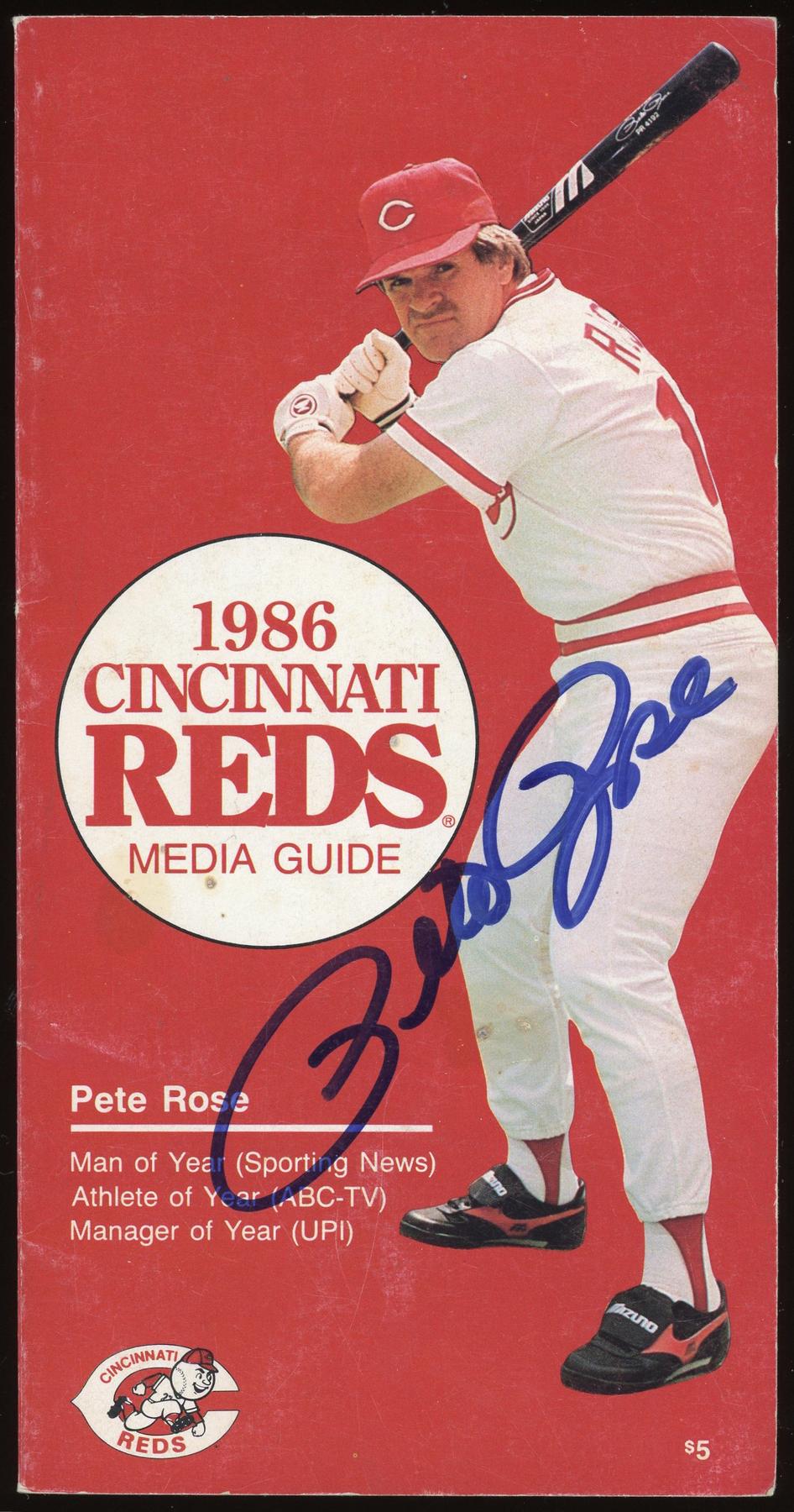 Pete Rose Autographed 1986 Cincinnati Reds Media Guide JSA CK72067 ...