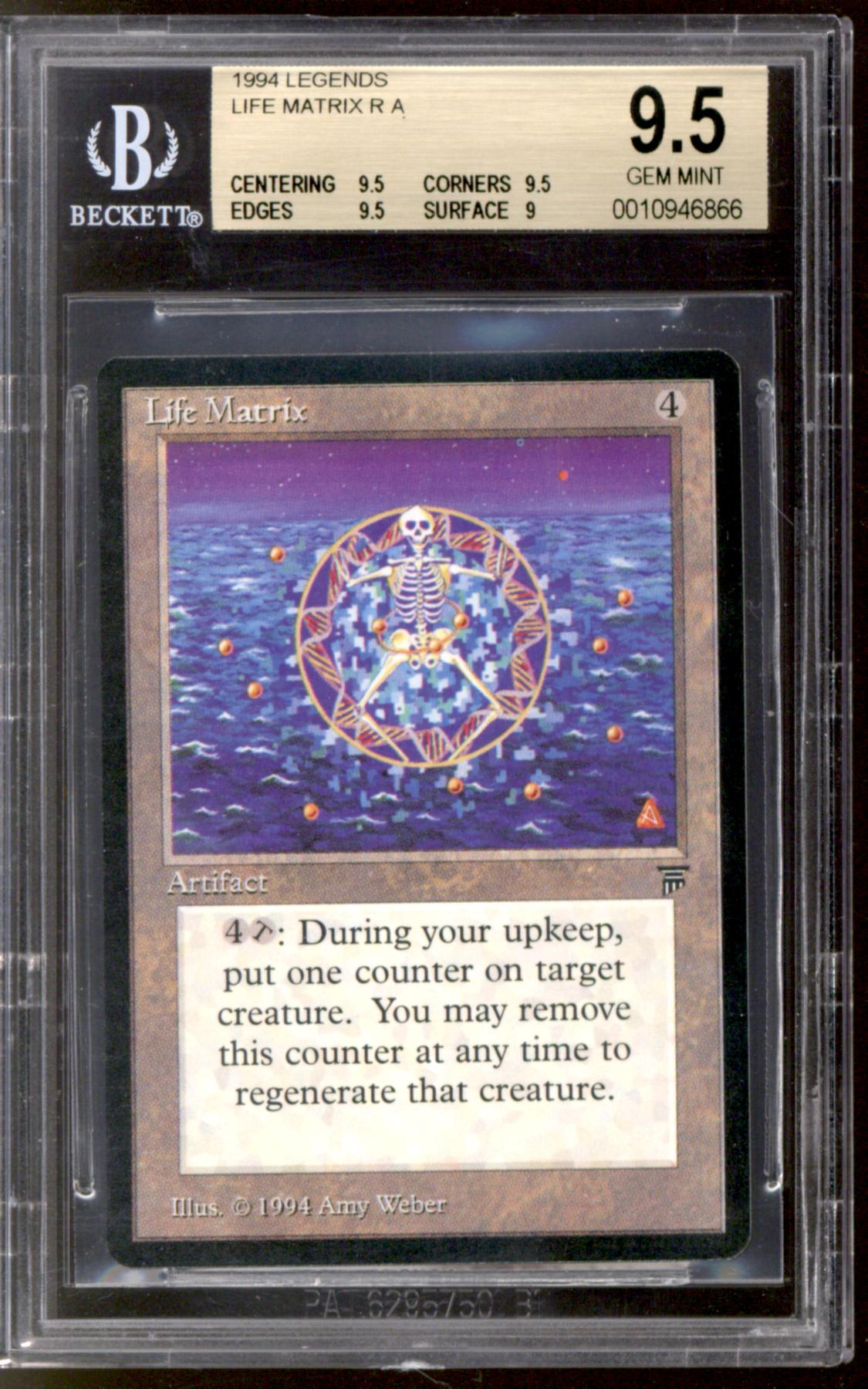 Magic the Gathering Legends Life Matrix BGS 9.5 (9.5, 9.5, 9.5, 9) GEM ...