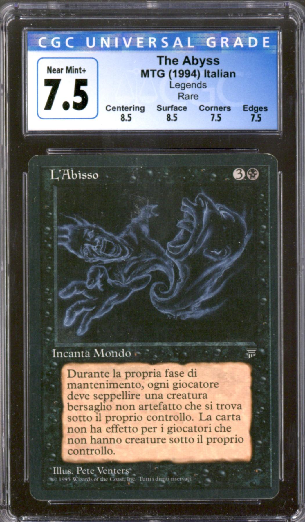 Magic the Gathering Legends Italian The Abyss CGC 7.5 LIGHTLY PLAYED ...