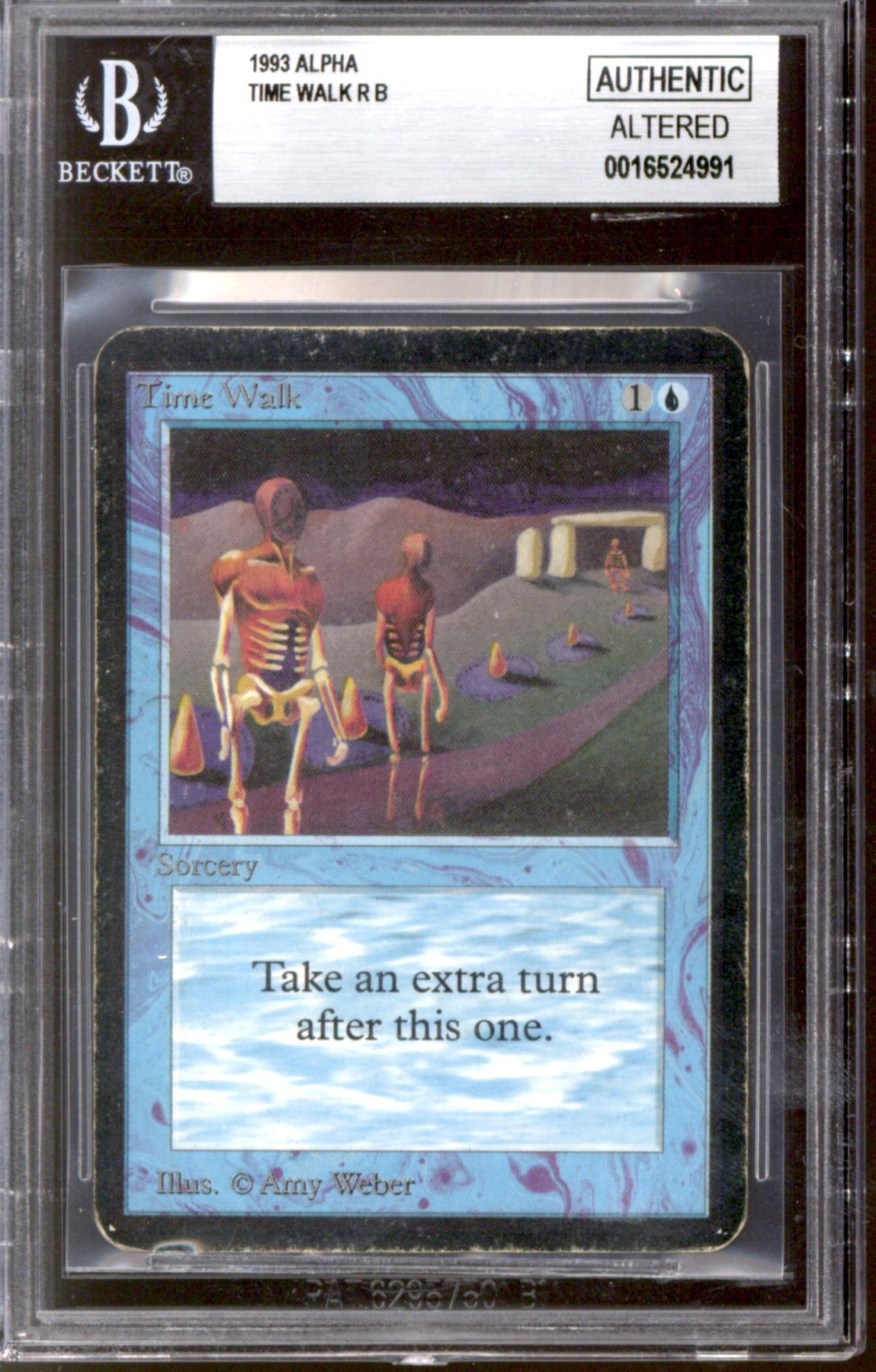 Magic the Gathering Alpha Time Walk BGS AA Authentic Altered HEAVILY ...