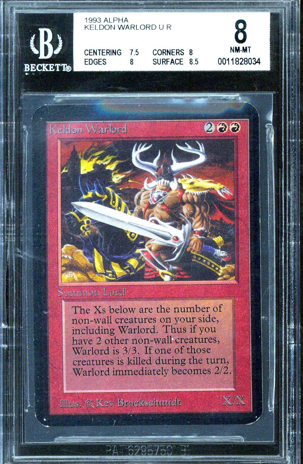 Magic the Gathering Alpha Keldon Warlord BGS 8 (7.5, 8, 8, 8.5) | DA ...