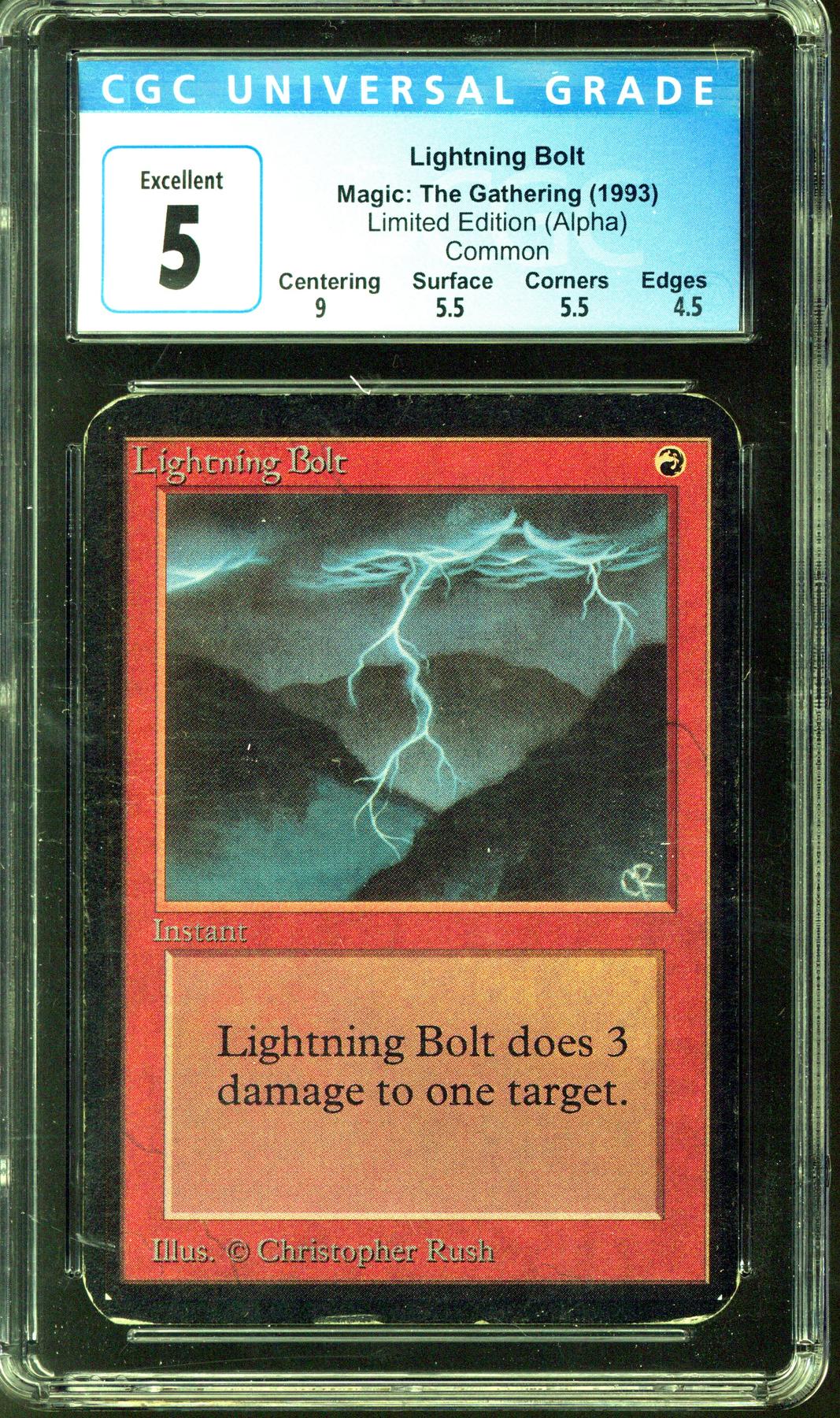 Magic the Gathering Alpha Lightning Bolt CGC 5 | DA Card World