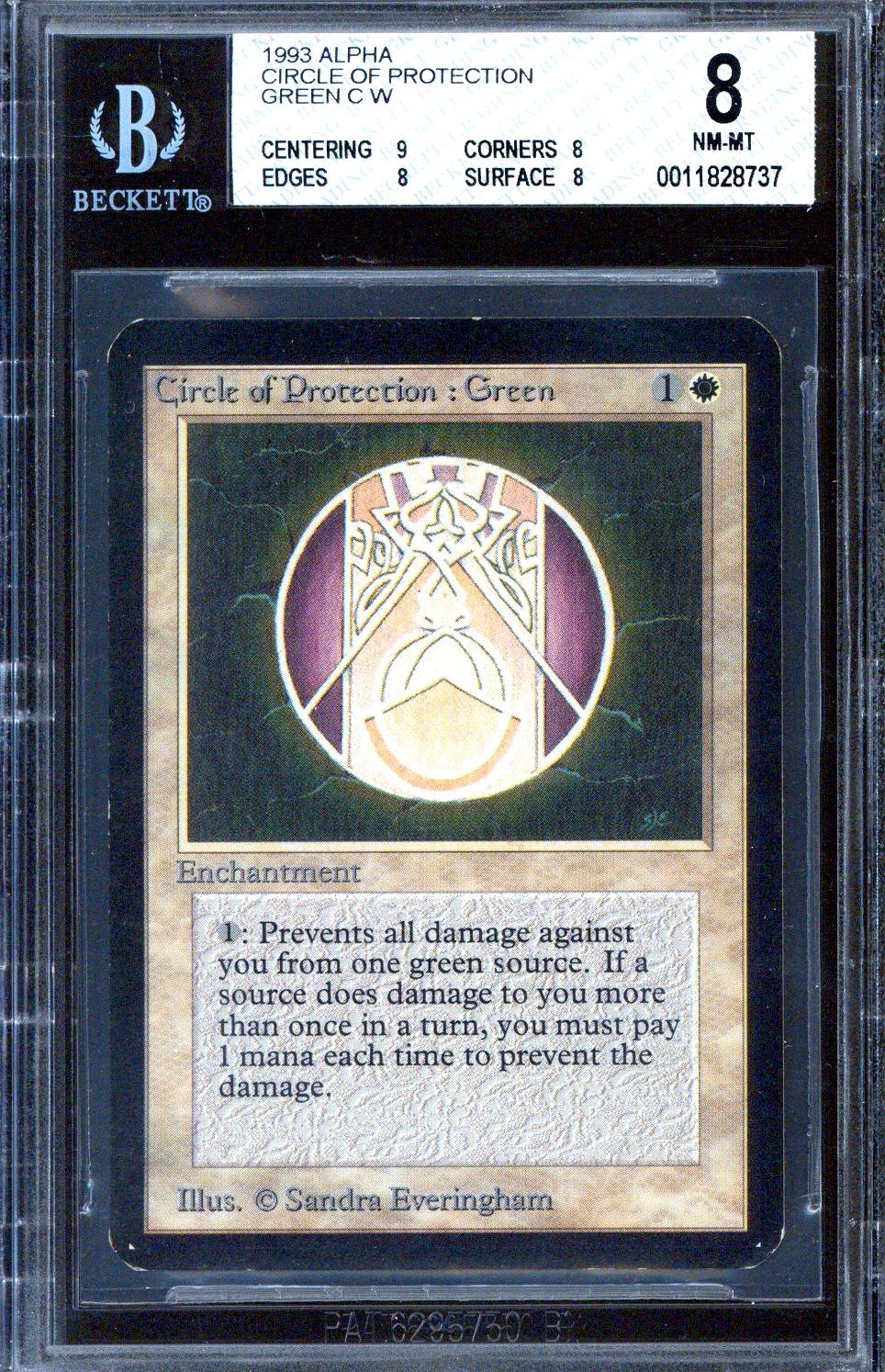 Magic the Gathering Alpha Circle of Protection: Green BGS 8 (9, 8, 8, 8 ...