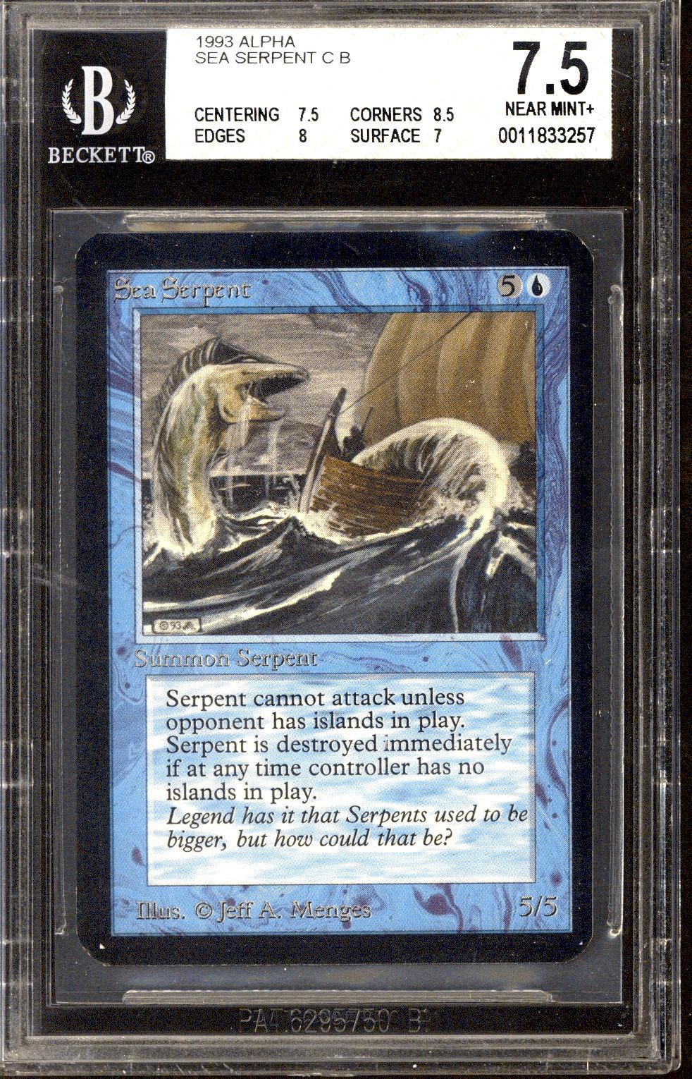 Magic the Gathering Alpha Sea Serpent BGS 7.5 (7.5, 8.5, 8, 7) | DA ...