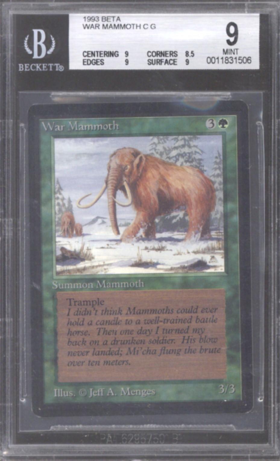 Magic the Gathering Beta War Mammoth BGS 9 (9, 8.5, 9, 9) | DA Card World