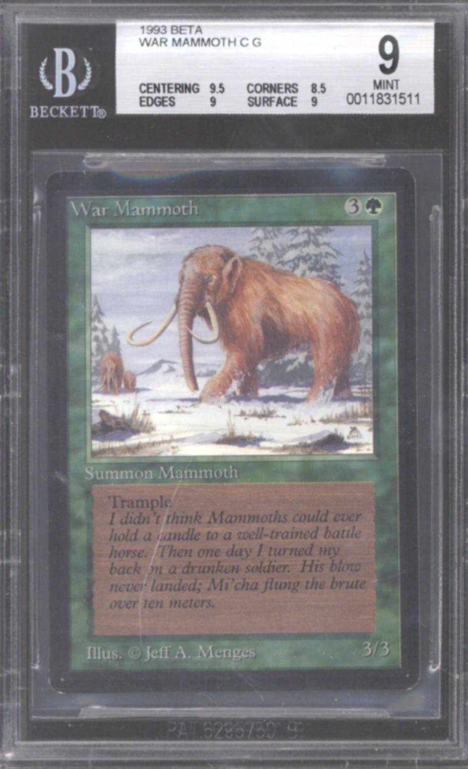 Magic the Gathering Beta War Mammoth BGS 9 (9.5, 8.5, 9, 9) | DA Card World