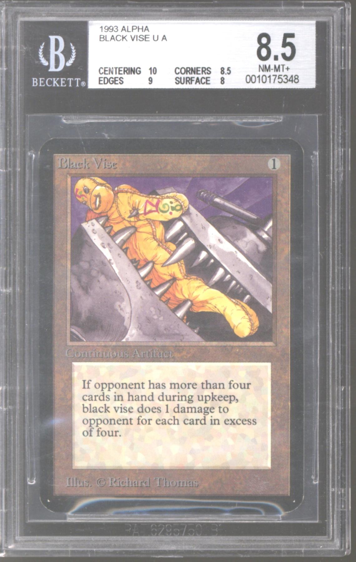 Magic the Gathering Alpha Black Vise BGS 8.5 (10, 8.5, 9, 8) | DA Card ...