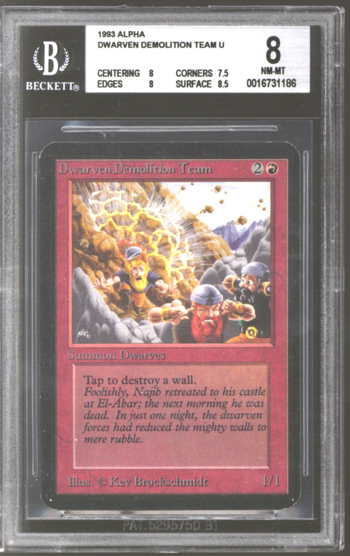 Magic the Gathering Alpha Dwarven Demolition Team BGS 8 (8, 7.5, 8, 8.5 ...