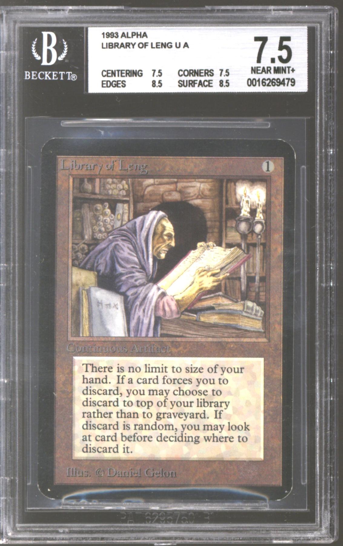 Magic the Gathering Alpha Library of Leng BGS 7.5 (7.5, 7.5, 8.5, 8.5 ...