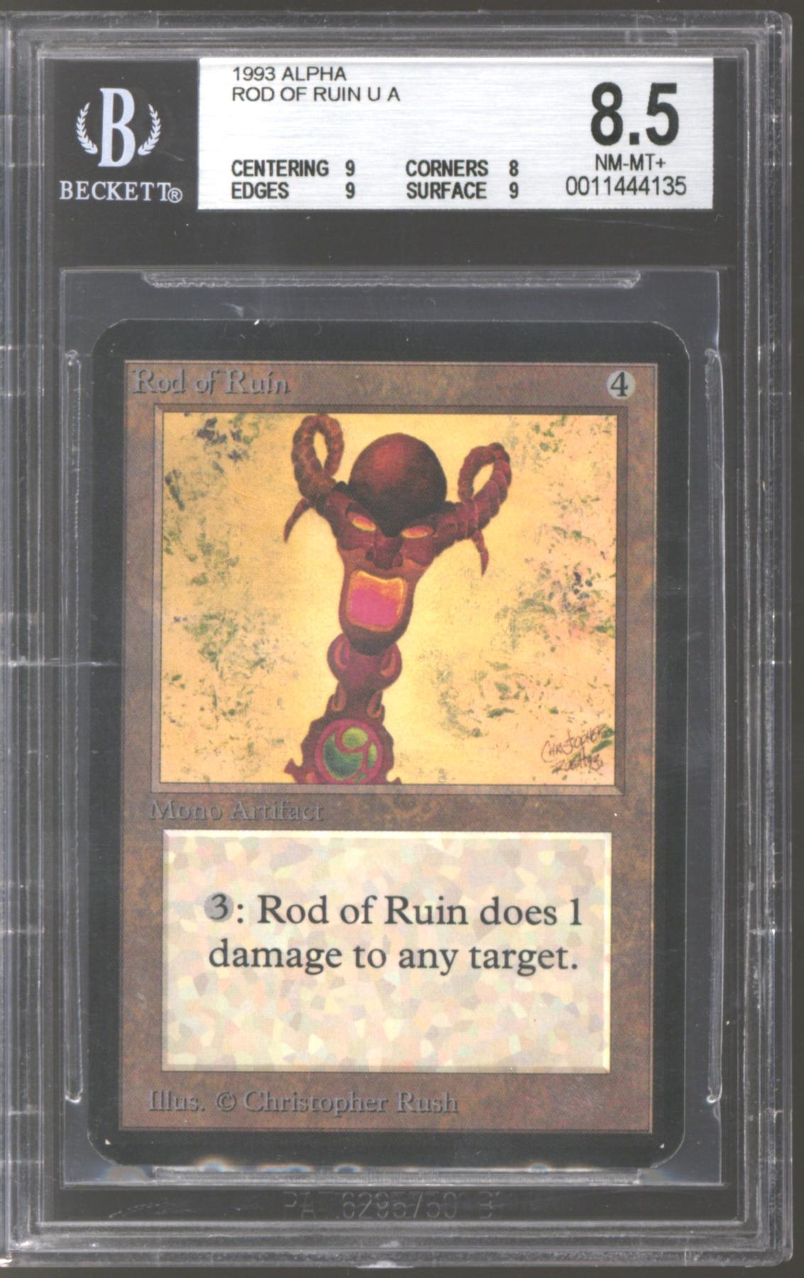 Magic the Gathering Alpha Rod of Ruin BGS 8.5 (9, 8, 9, 9) B+++ | DA ...