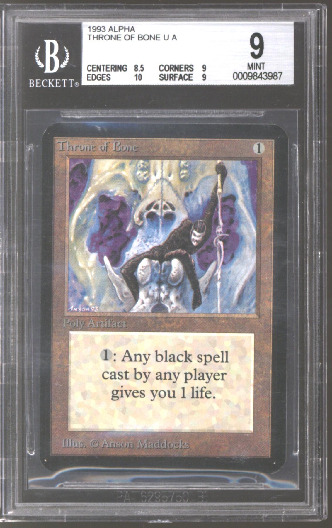 Magic the Gathering Alpha Throne of Bone BGS 9 (8.5, 9, 10, 9) | DA ...