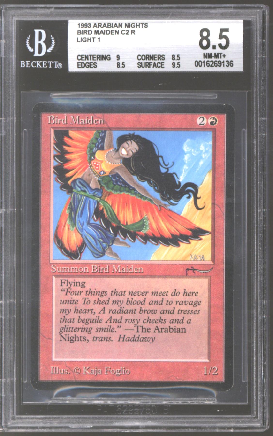 Magic the Gathering Arabian Nights Bird Maiden (Light) BGS 8.5 (9, 8.5 ...