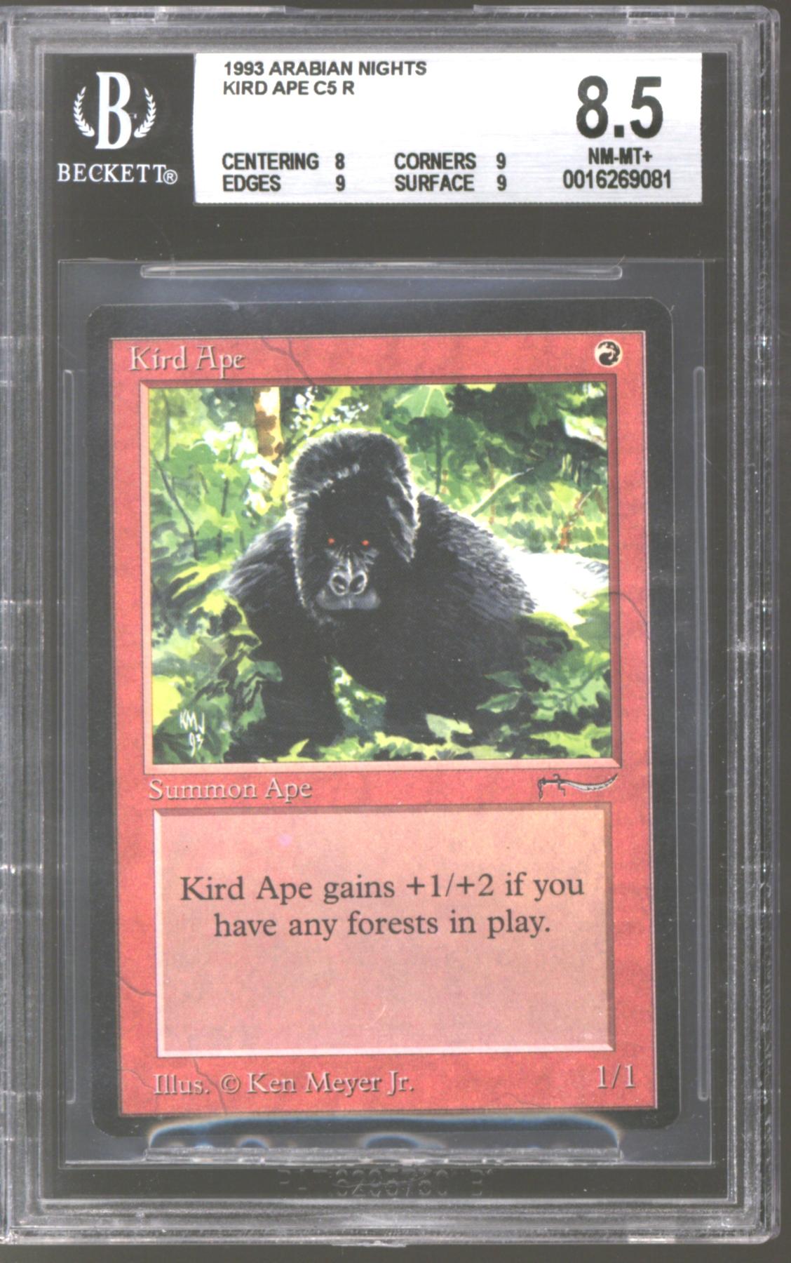 Magic the Gathering Arabian Nights Kird Ape BGS 8.5 (8, 9, 9, 9) B ...