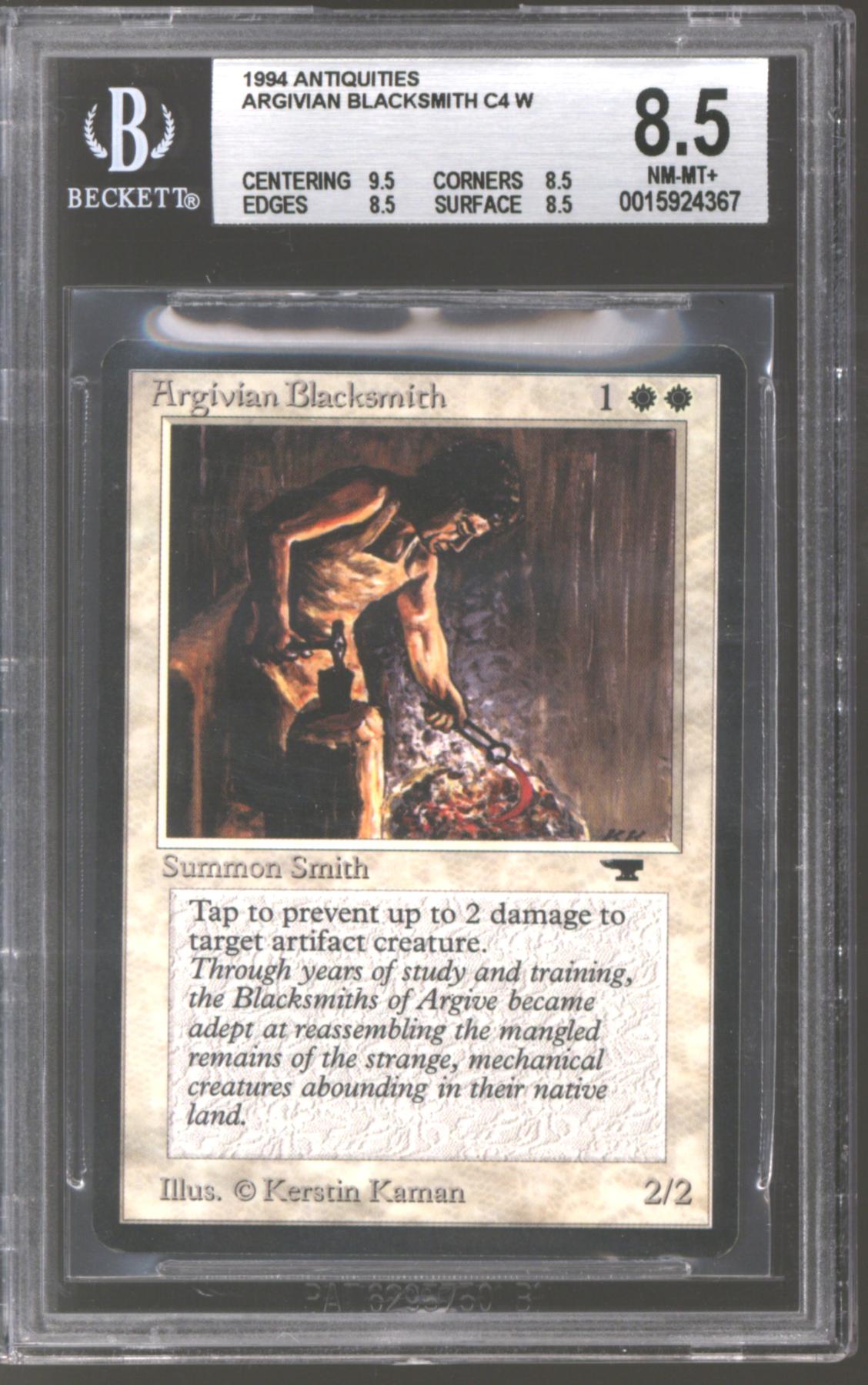 Magic the Gathering Antiquities Argivian Blacksmith BGS 8.5 (9.5, 8.5 ...